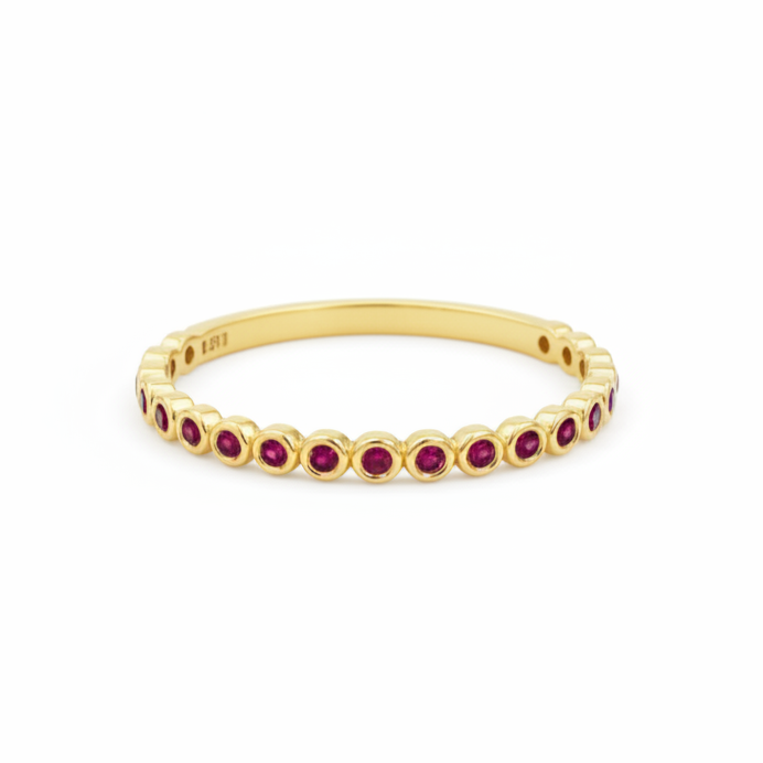 Bezel Set Ruby Stacking Ring - Orizzo fine jewelry